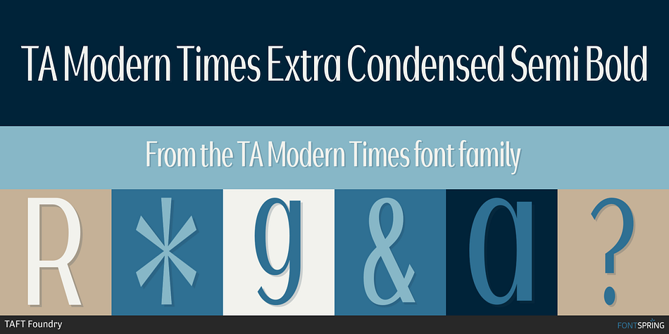 TA Modern Times Extra Condensed Semi Bold Font