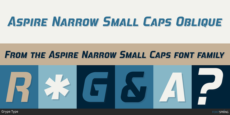 Aspire Narrow Small Caps Oblique Font