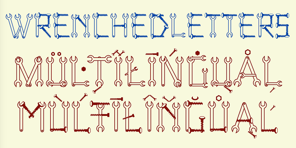 WrenchedLetters Font