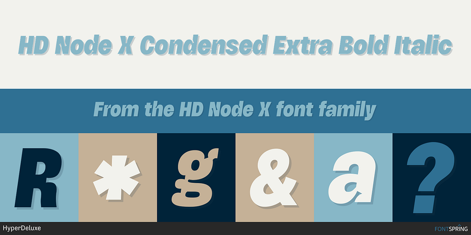 HD Node X Condensed Extra Bold Italic Font