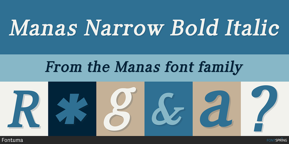 Manas Narrow Bold Italic Font