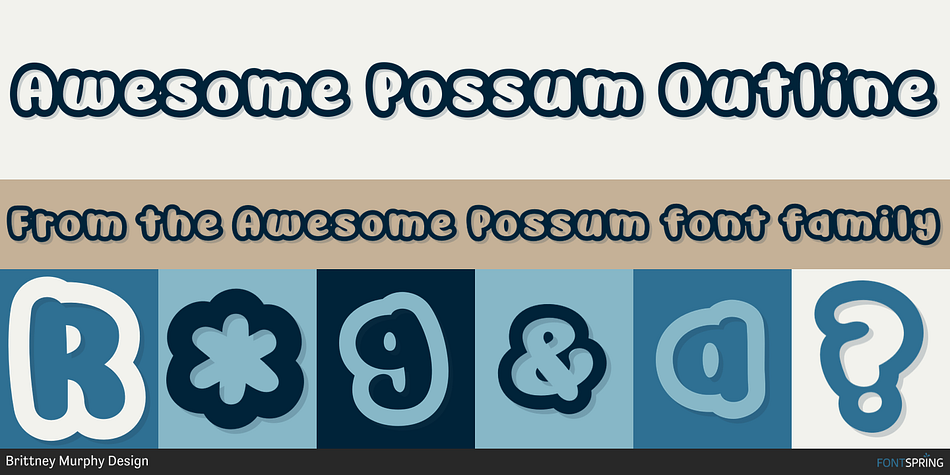 Awesome Possum Outline Font