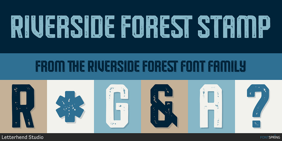 Riverside Forest Stamp Font