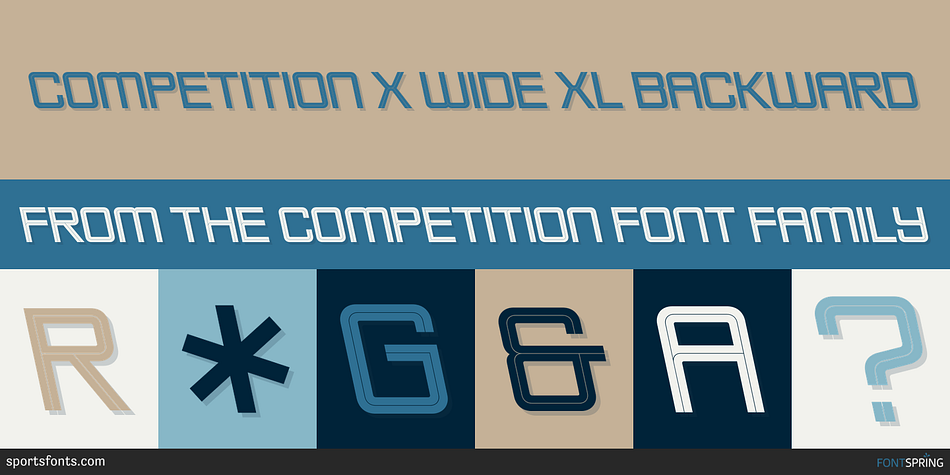 Competition X Wide XL Backward Font