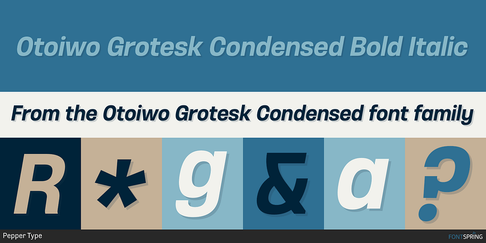 Otoiwo Grotesk Condensed Bold Italic Font