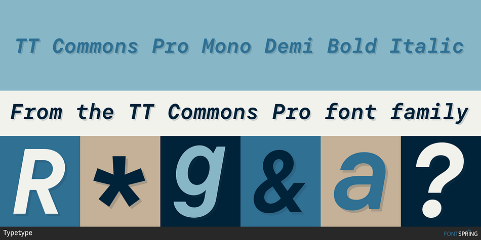 TT Commons Pro Mono Demi Bold Italic Font