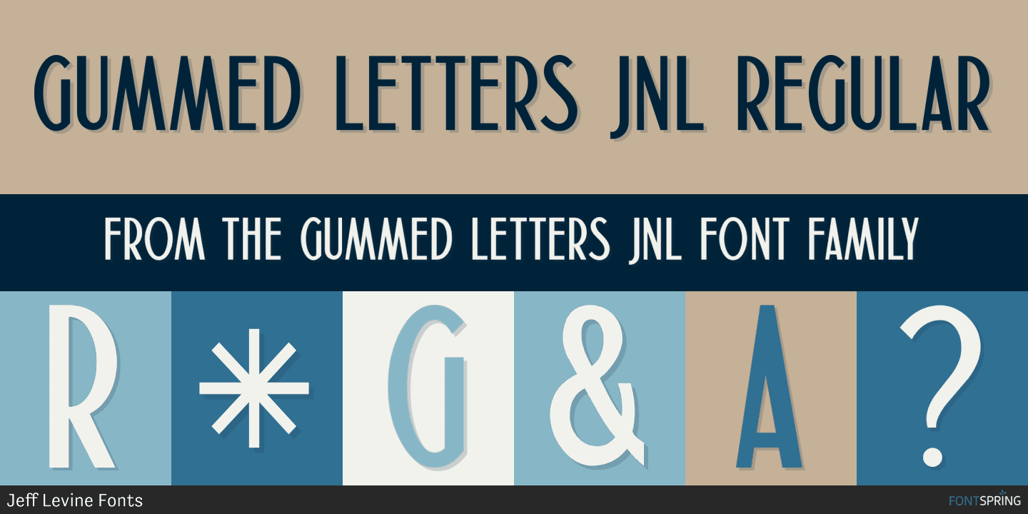 Gummed Letters JNL Font