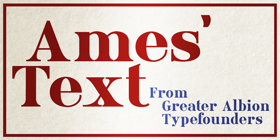 Ames' Text Font