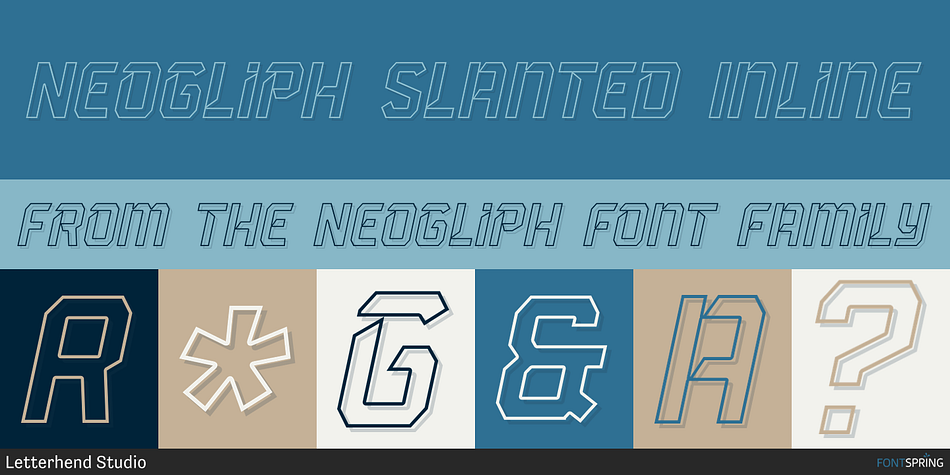 Neogliph Slanted Inline Font