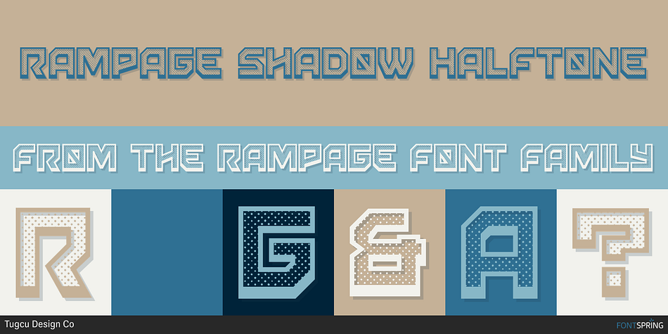 Rampage Shadow Halftone Font