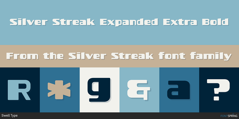 Silver Streak Expanded Extra Bold Font