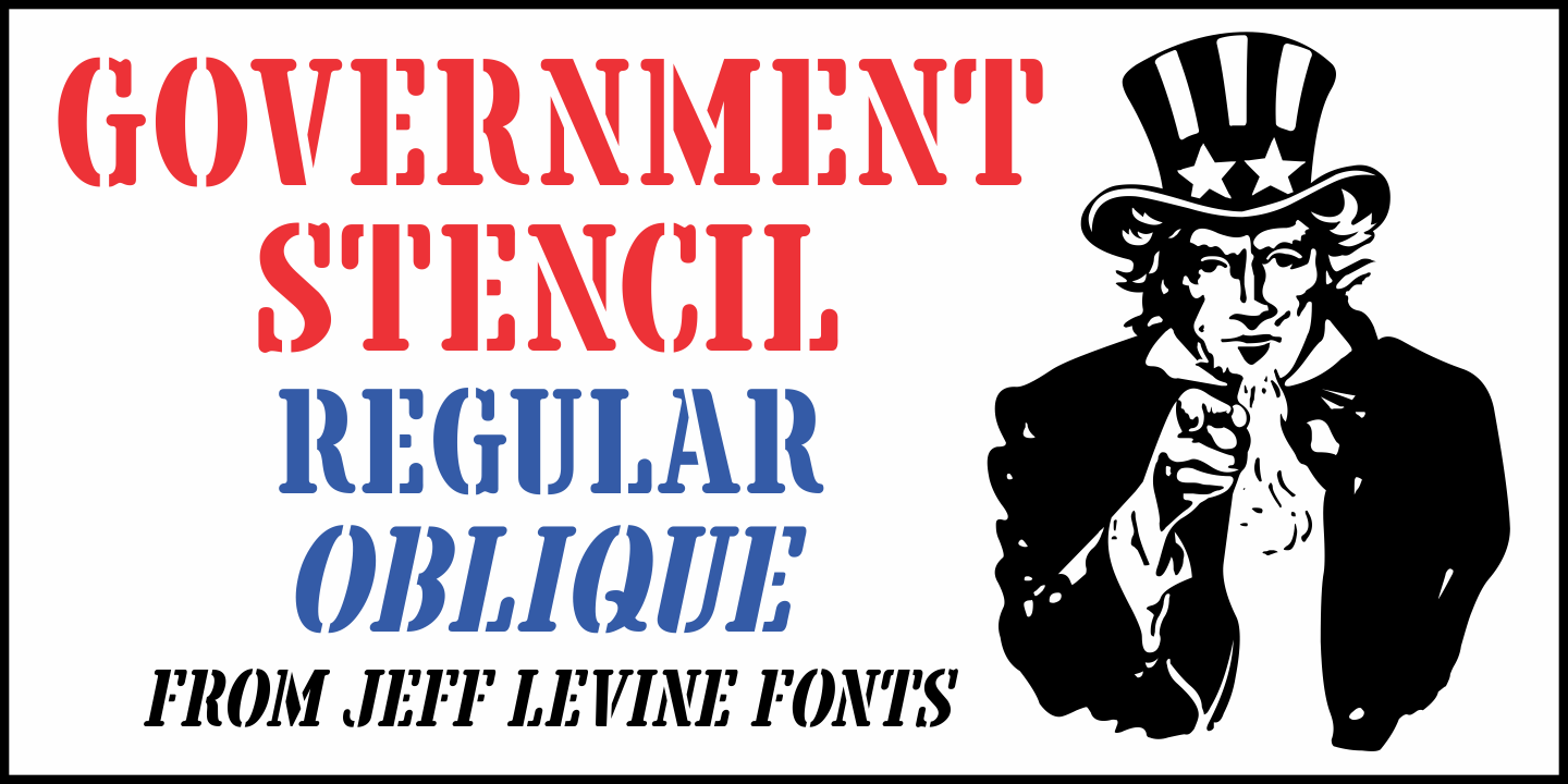Government Stencil JNL Font