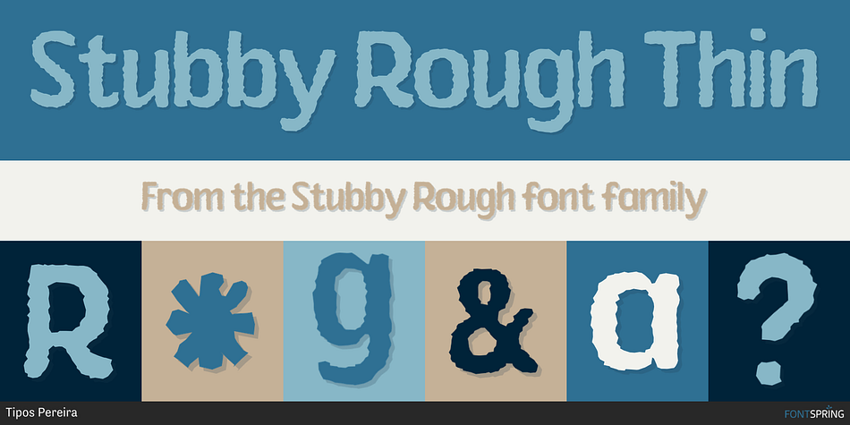 Stubby Rough Thin Font