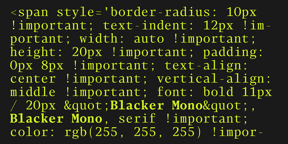 Blacker Mono Font