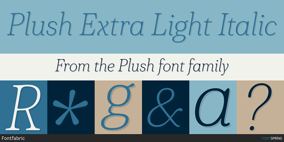 Plush Extra Light Italic Font