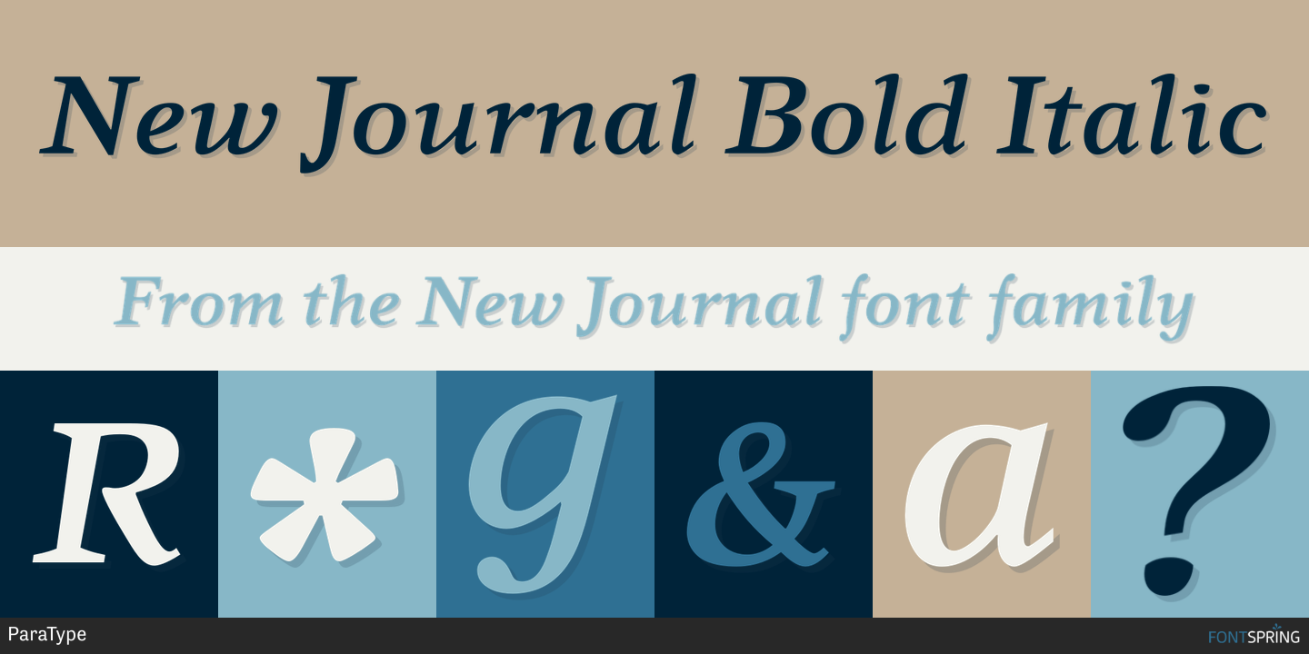New Journal Bold Italic Font