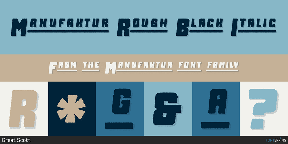 Manufaktur Rough Black Italic Font