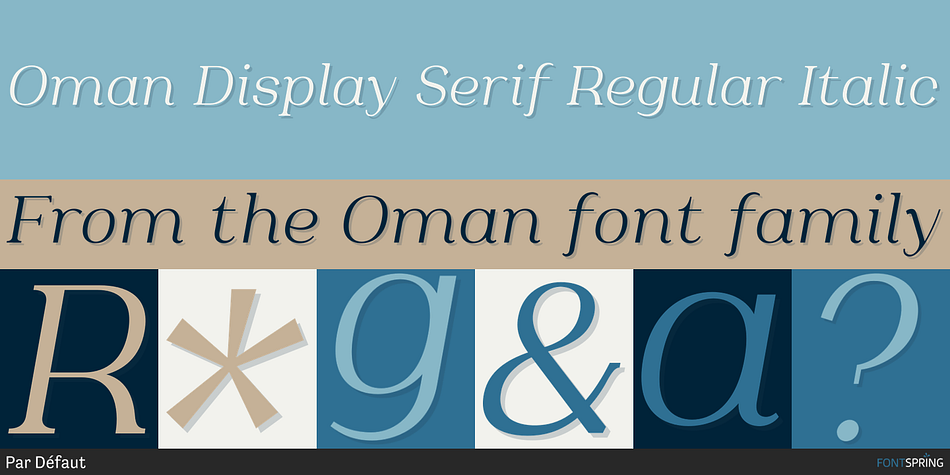 Oman Display Serif Regular Italic Font