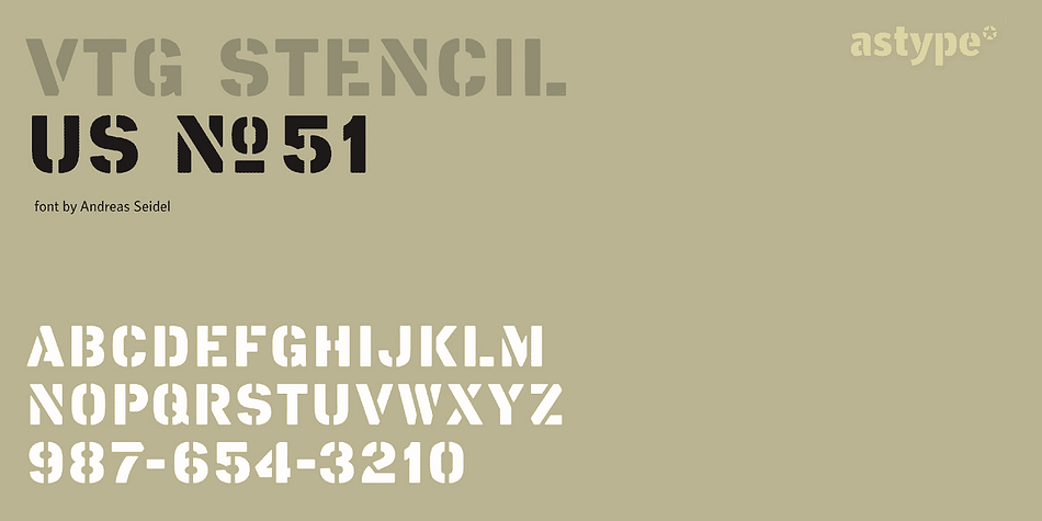 Vtg Stencil US No.51 Font