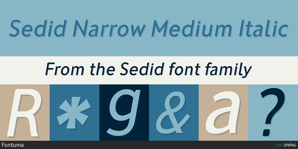 Sedid Narrow Medium Italic Font