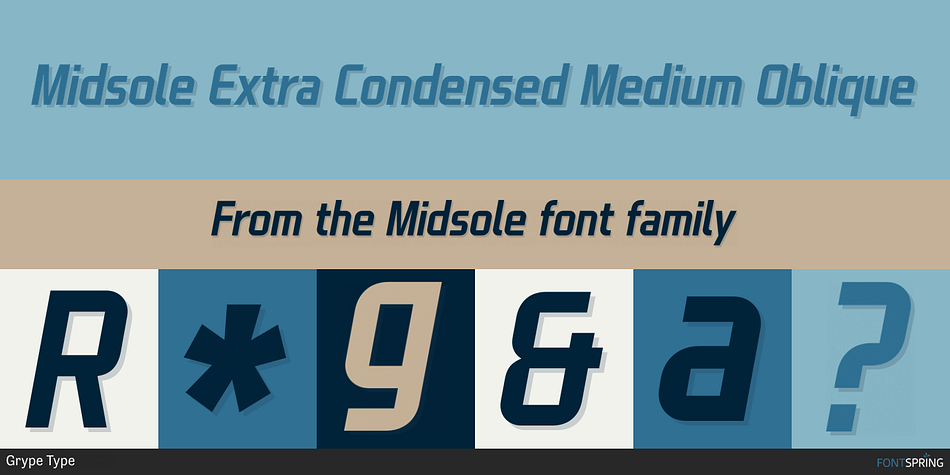 Midsole Extra Condensed Medium Oblique Font