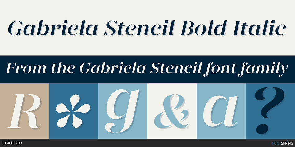 Gabriela Stencil Bold Italic Font