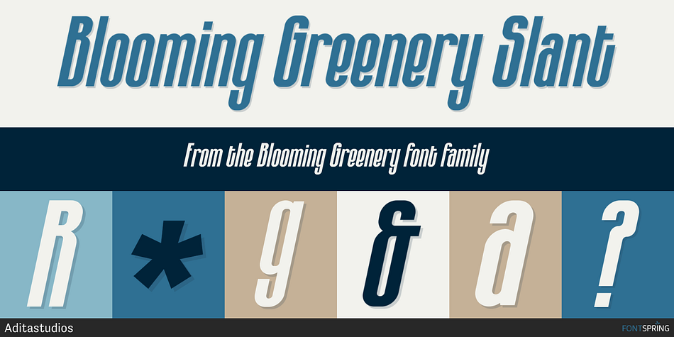 Blooming Greenery Slant Font