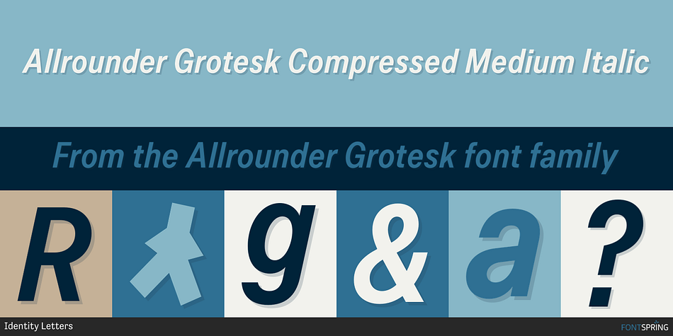 Allrounder Grotesk Compressed Medium Italic Font