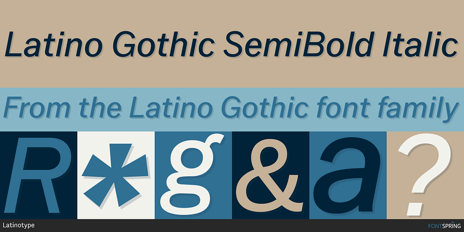 Latino Gothic SemiBold Italic Font