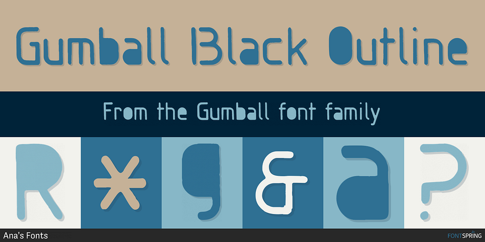 Gumball Black Outline Font
