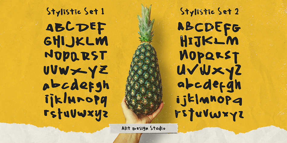 Pineapple Shadow Typeface Font