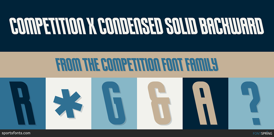 Competition X Condensed Solid Backward Font