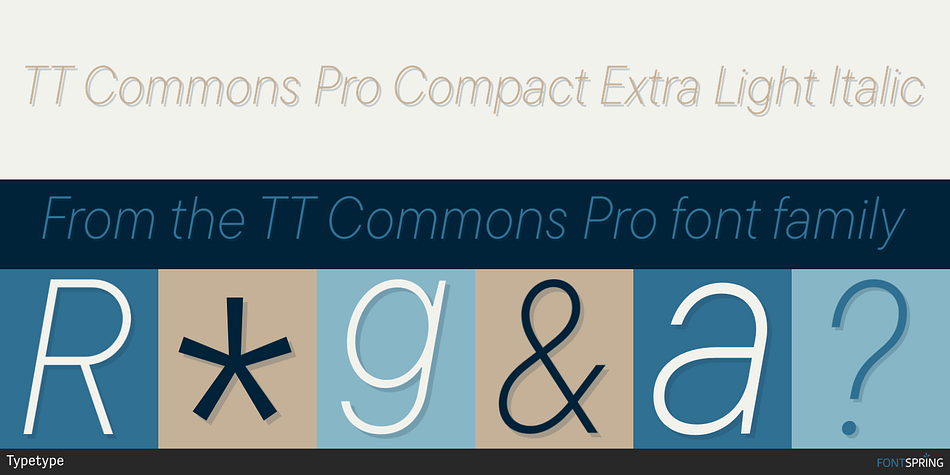 TT Commons Pro Compact Extra Light Italic Font