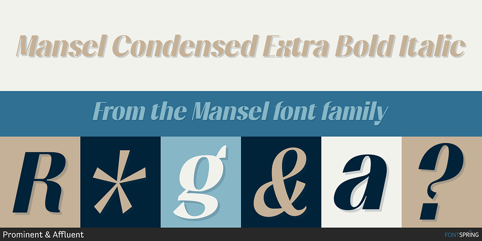 Mansel Condensed Extra Bold Italic Font