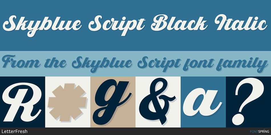 Skyblue Script Black Italic Font