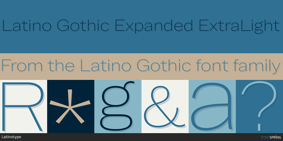 Latino Gothic Expanded ExtraLight Font