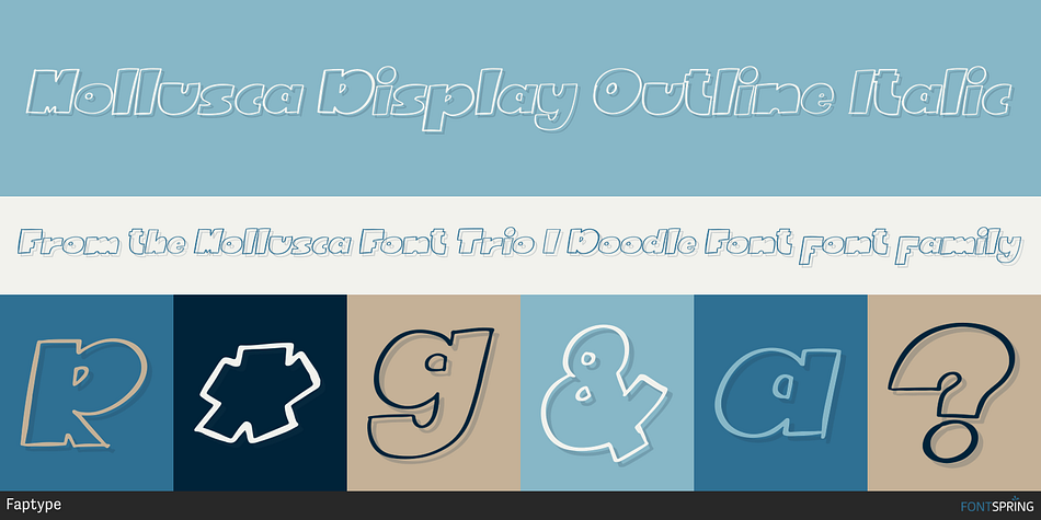Mollusca Display Outline Italic Font