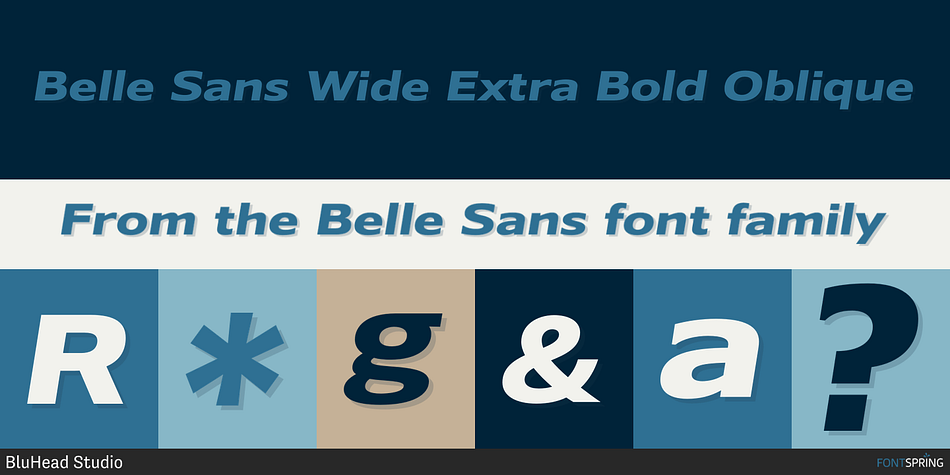 Belle Sans Wide Extra Bold Oblique Font