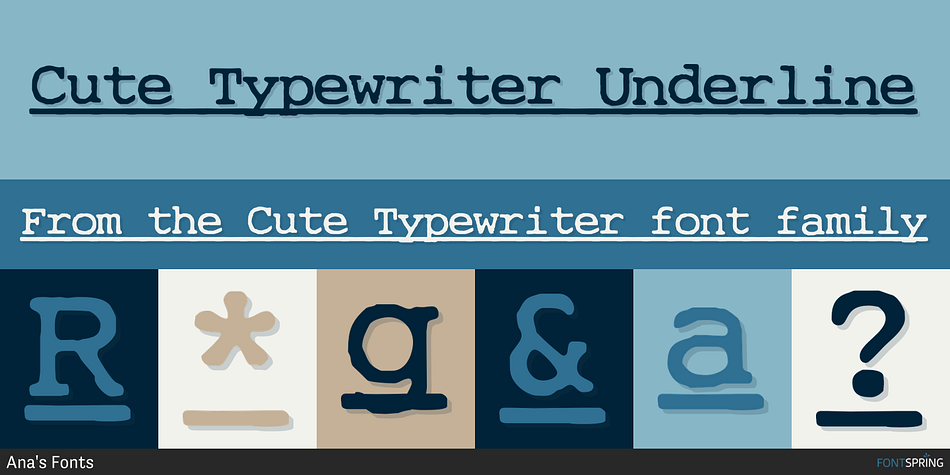 Cute Typewriter Underline Font