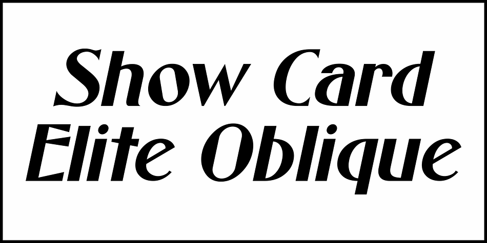 Show Card Elite JNL Font