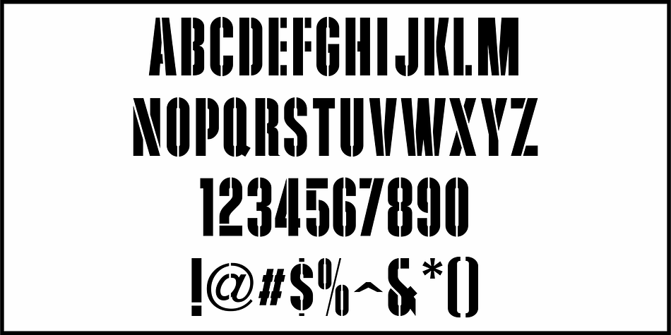 Music Ad Stencil JNL Font