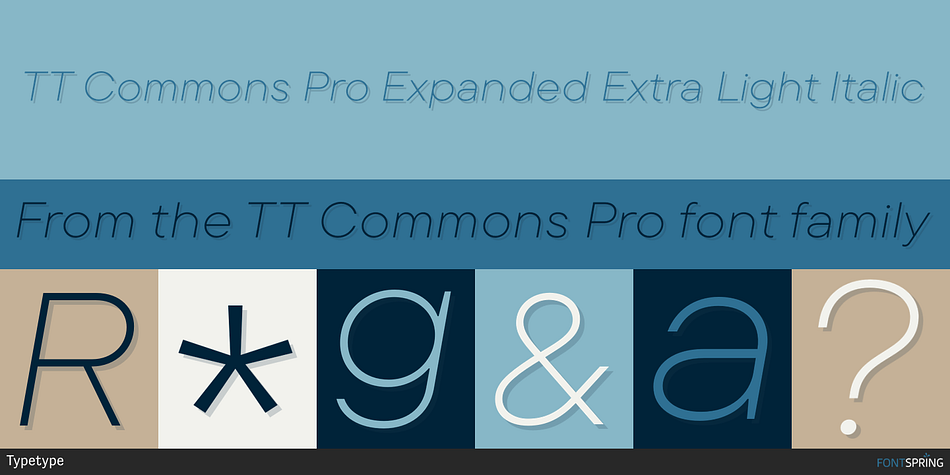 TT Commons Pro Expanded Extra Light Italic Font
