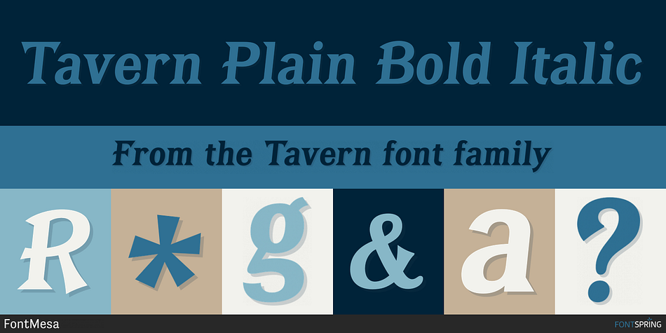Tavern Plain Bold Italic Font