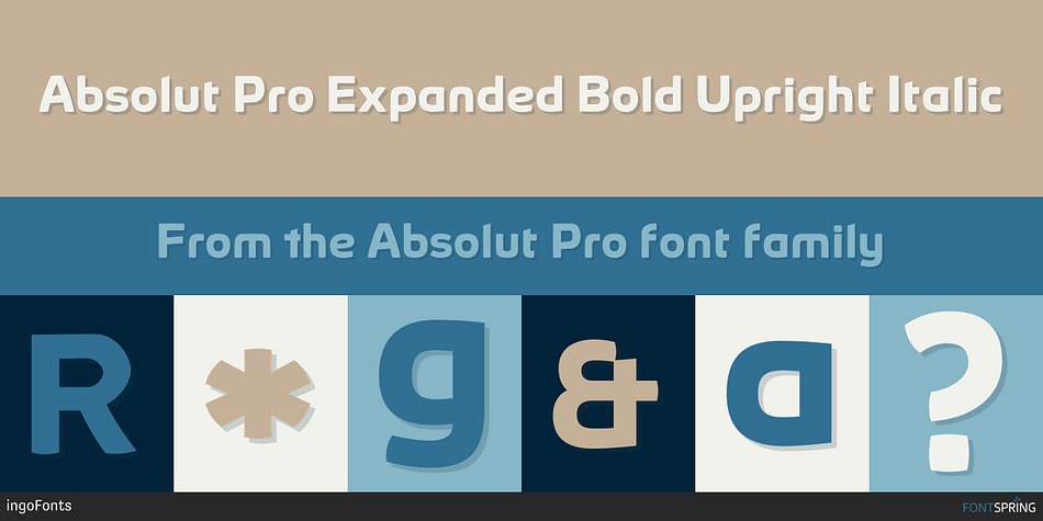 Absolut Pro Expanded Bold Upright Italic Font