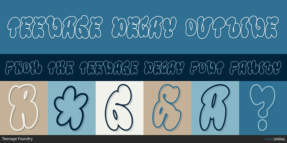 Teenage Decay Outline Font