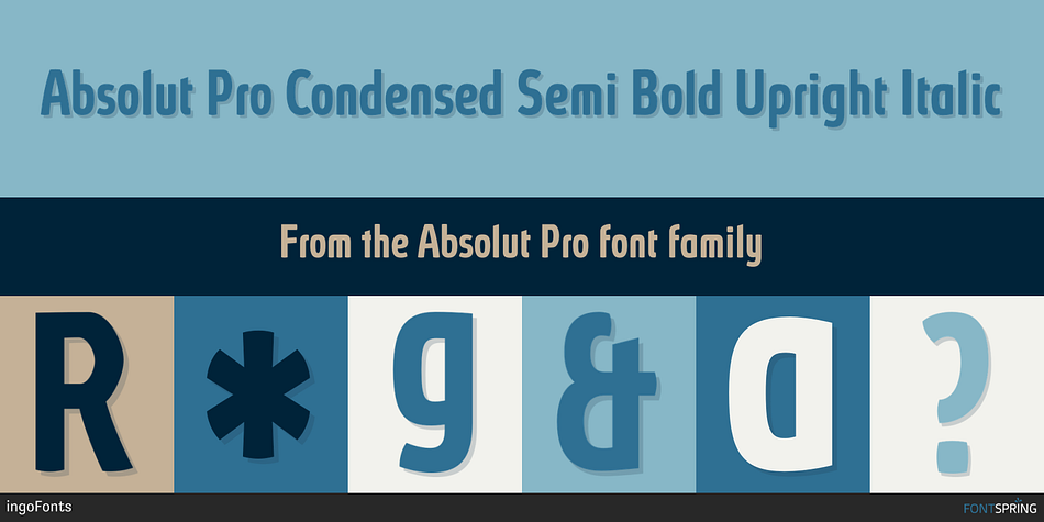 Absolut Pro Condensed Semi Bold Upright Italic Font
