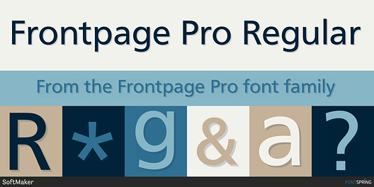 Fonts similar to Frontpage Pro