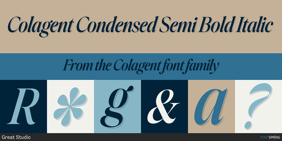 Colagent Condensed Semi Bold Italic Font