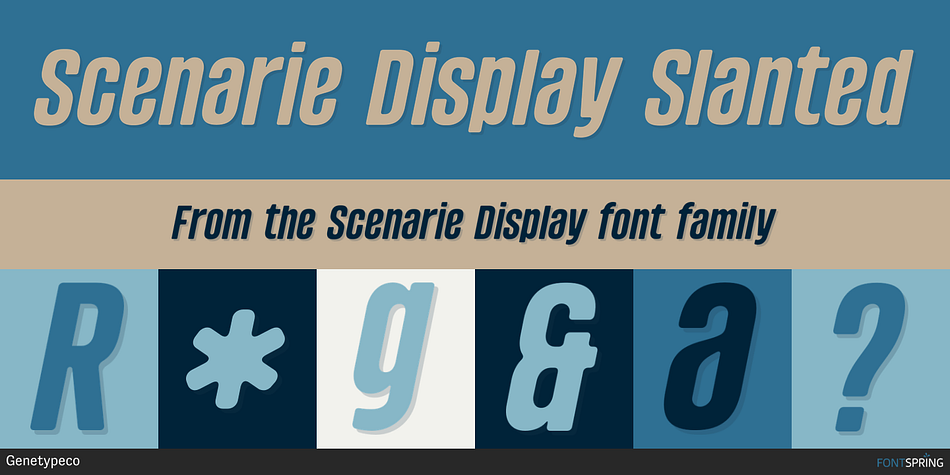 Scenarie Display Slanted Font