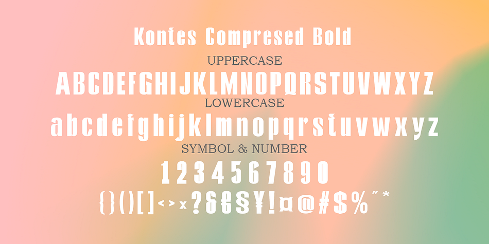 Kontes Compressed Font